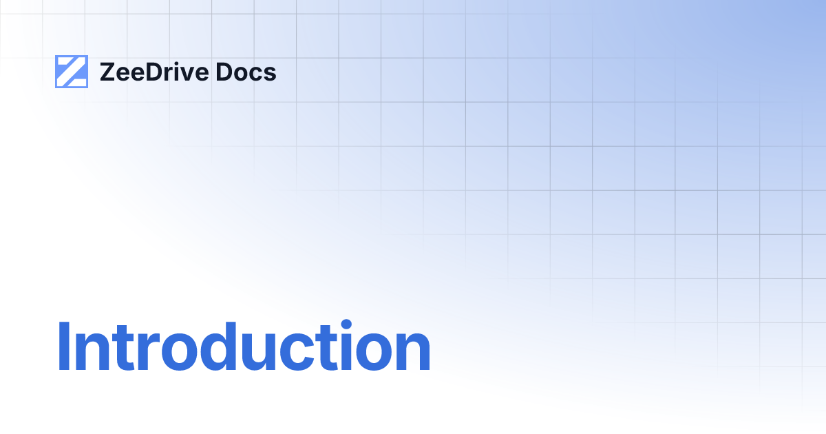 Introduction | ZeeDrive Docs